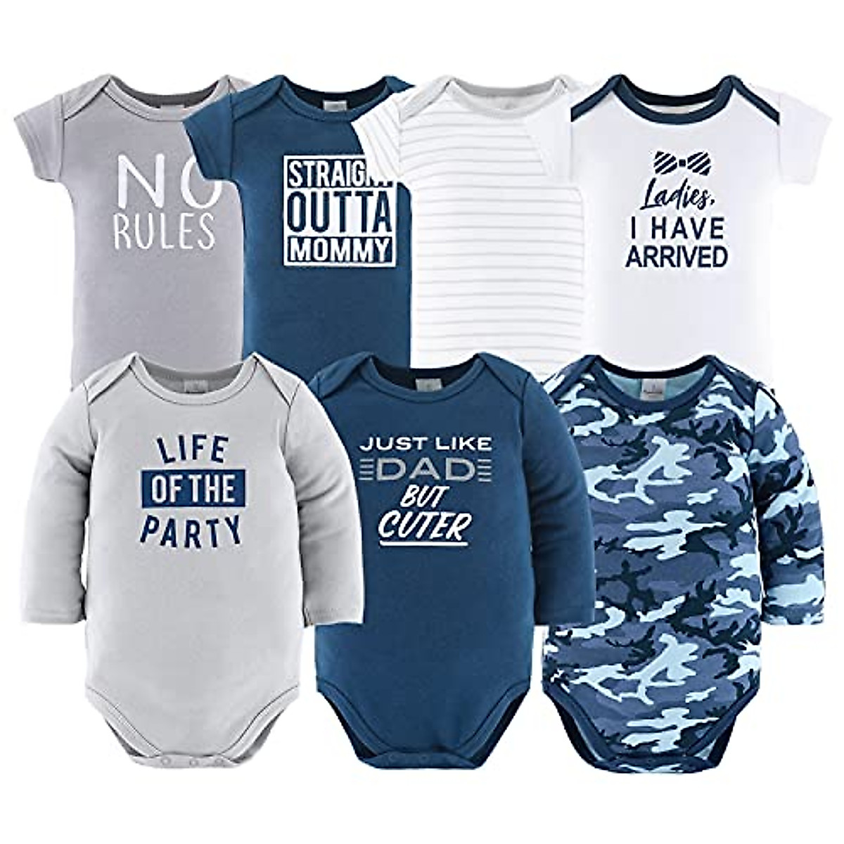 The Peanutshell Newborn Layette Gift Set for Baby Boys - 23 Piece Newborn Boy Clothes & Accessories Set - Fits Newborns to 3 Months - Blue Camo