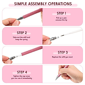 2 Pieces Weeding Pen Vinyl Pen Pin Weeding Tool Fine Point Weeding Tool Glitter Metal Vinyl Air Release or Car Puncturing Installation Retractable Craft Vinyl Tool for DIY (Green, Pink)