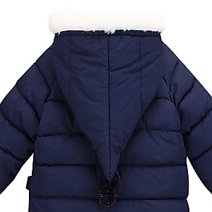 Happy Cherry Baby Winter One Piece Snowsuit with Hood Gloves Zipped Toddler Padded Sleepsuit Navy