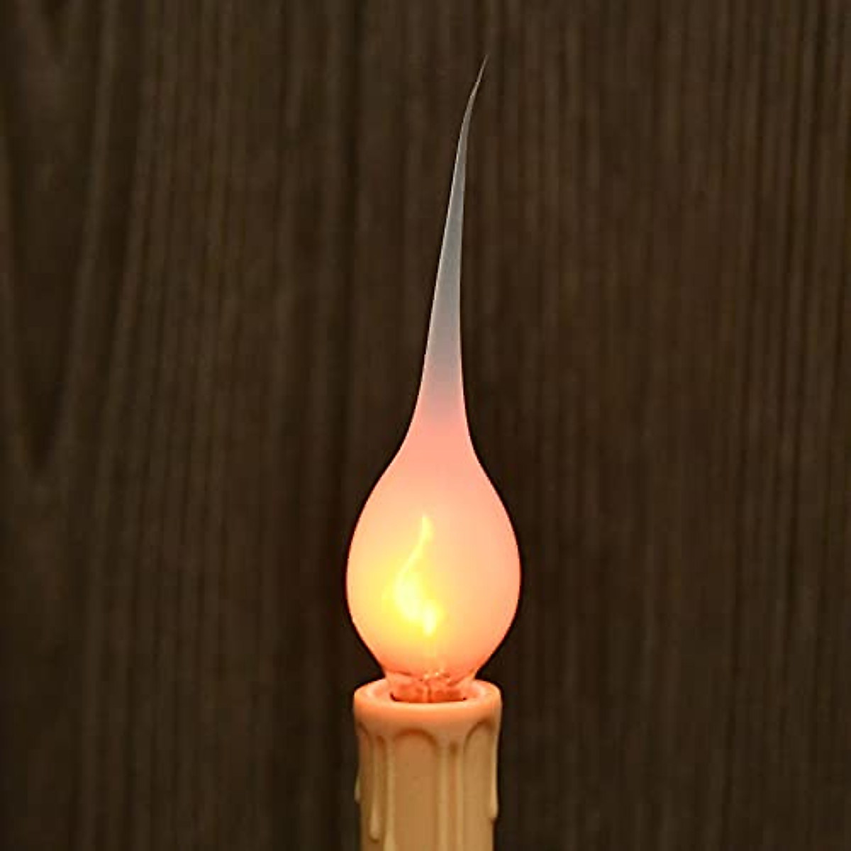 GOOTHY Silicone Dipped Flicker Flame Candle Light Bulbs, 1W Christmas Replacement Bulbs for Electric Window Candles Lamps Chandeliers Outdoor String Lights, C7/E12 Candelabra Base, 120 Volt-12 Pack