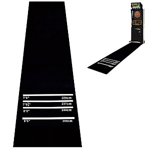 MYOYAY Rubber Dart Mat, 9.8 x 2ft Heavy Duty Dart Carpet with Throw Lines Professional Non-Slip Dart Floor Mat Soundproof Flooring Protector for Dart Game (118 x 24 x 1/5inch)
