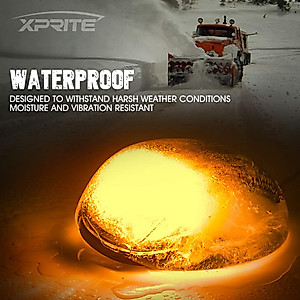 Xprite Black Smoked Lens 12 LEDs Cab Clearance Light 5 Pcs Roof Top Marker Running Lights Kit for Ford Dodge Ram Trucks SUV POV Pickup - Amber Yellow