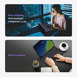 AUSDOM iPad Keyboard Case for iPad Pro 11 & Air 11 (M2, 2024) and iPad Air 5th &4th Generation, Magnetic Keyboard Case with Multi-Touch Trackpad for iPad Pro 11”1st /2nd /3rd/4th Gen, Backlit