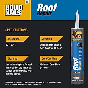 Liquid Nails Roof Repair (RR808), 10.3 oz