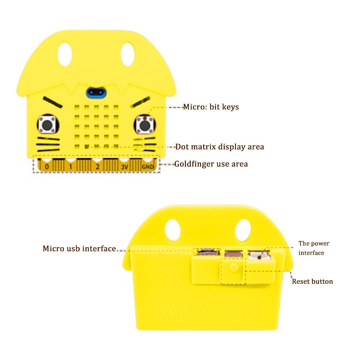 Misaso BBC Microbit Go Kit BBC Programmable Learning Development Board with Protective Case+Battery Box