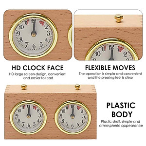 Feilengs Chess Timer Wooden, Mechanical Chess Clock, Professional Master Tournament Analog Chess Clock Timer, Portable Countdown Clock for Board Games