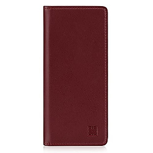 32nd Classic Series 2.0 - Real Leather Book Wallet Case Cover for Sony Xperia 1 III (2021), Real Leather Design with Card Slot, Magnetic Closure and Built in Stand - Burgundy