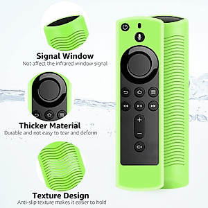 (3 Pcs) ONEBOM Fire Stick Remote Cover 3rd Gen, Glowing in The Dark, Anti Slip Protective Silicone Firestick Cover Compatible with Firestick 4K / 4K Max/Fire Stick Lite Voice Remote
