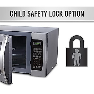 Farberware Countertop Microwave Oven 1.3 Cu. Ft. 1000-Watt with LED Display, Child Lock, Easy Clean Black Interior, Cu.Ft, Stainless Steel