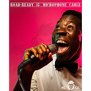 Mophead 15-Foot Balanced XLR Microphone Cable - 3-Pin XLR Male to XLR Female Pro Grade Double Insulated Tweed Braided (Black and White Diamond)