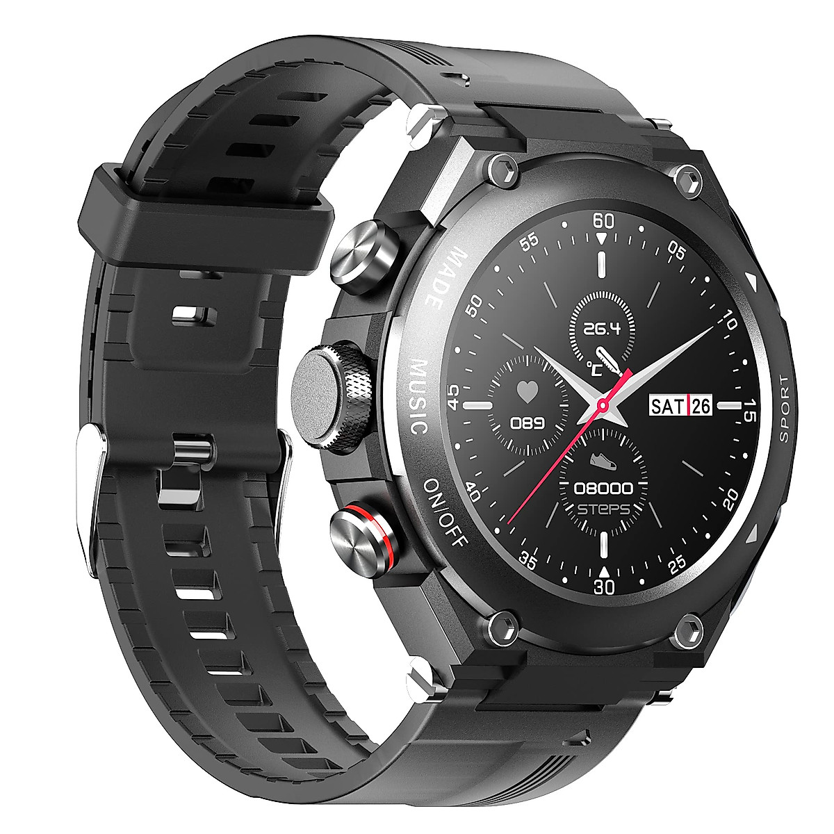 Desong Smart Watch with Earbuds 3 in 1 Round Fitness Tracker 1.28inch Smartwatch for Men Answer/Make Call Speaker Recording Sleep Monitor Sports Smart Watch Long Time Standby