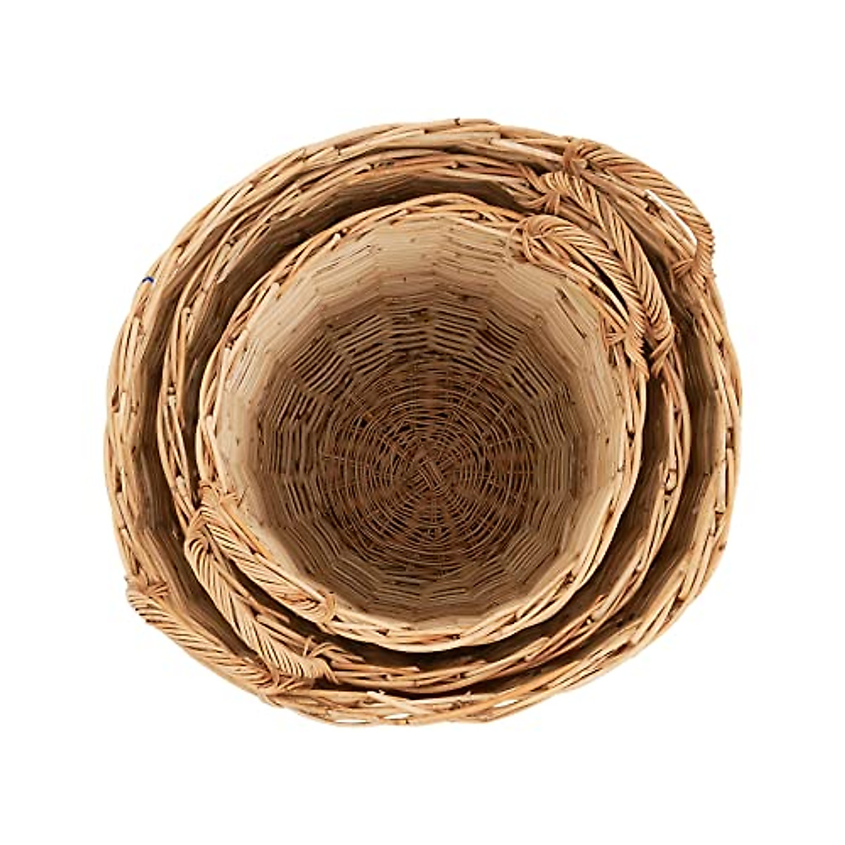 Creative Co-Op Woven Rattan Storage, Set of 3 Sizes, Natural Basket