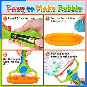 RACPNEL 2 Pack Bubble Machine Bubble Guns for Kids & Toddlers, Bubble Blower with Bubble Wand Making Small Bubble in Giant Bubble, Handheld Bubble Makers, Outdoor Bubble Toys & Games for Kids Toddlers