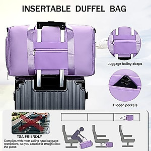 Dec-Mec Gym Bag for Women and Men with Shoes Compartment, Small Duffel Bag for Sports,Travel, Carry On Weekender Overnight Bag for Plane Gym Tote Bags Swimming Yoga Hospital Holdalls