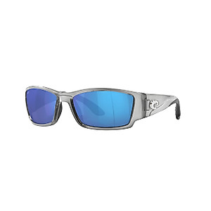 Costa Del Mar Man Sunglasses Silver Frame, Blue Mirror Lenses, 61MM