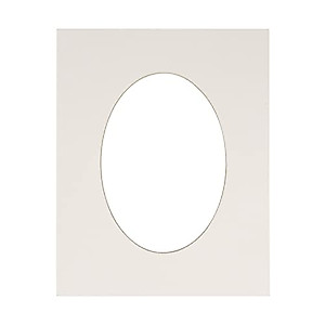12x16 Mat Bevel Cut for 9x13 Photos - Precut Textured White Oval Shaped Photo Mat Board Opening - Acid Free Matte to Protect Your Pictures - Bevel Cut for Family Photos, Pack of 1 Matboard Show Kit