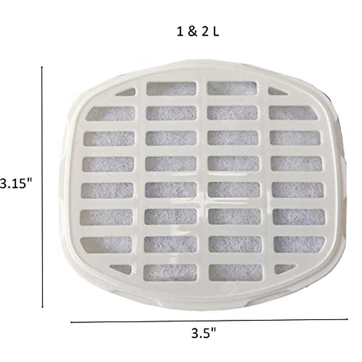 DOGNESS Pet Water Fountain 1L Filter, Healthy and Hygienic Drinking Fountain Super Quiet Flower Automatic Electric Water Bowl for Dogs, Cats, Birds (1L Filters - 6 Pieces)