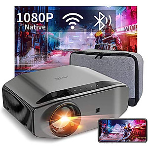 5G WiFi Bluetooth Projector, Artlii Energon 2 Full HD Native 1080P Outdoor Projector 4K Supported with Artlii 120 inch 4K HD 16:9 Wrinkle-Free Outdoor Portable Projector Screen with Stand