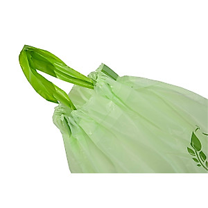 UNNI Compostable Drawstring Bags, 1.2 Gallon, 4.5 Liter, 80 Count, Heavy Duty 1 Mil, Samll Kitchen Food Scrap Waste Bags, ASTM D6400, US BPI, CMA and Europe OK Compost Certified, San Francisco