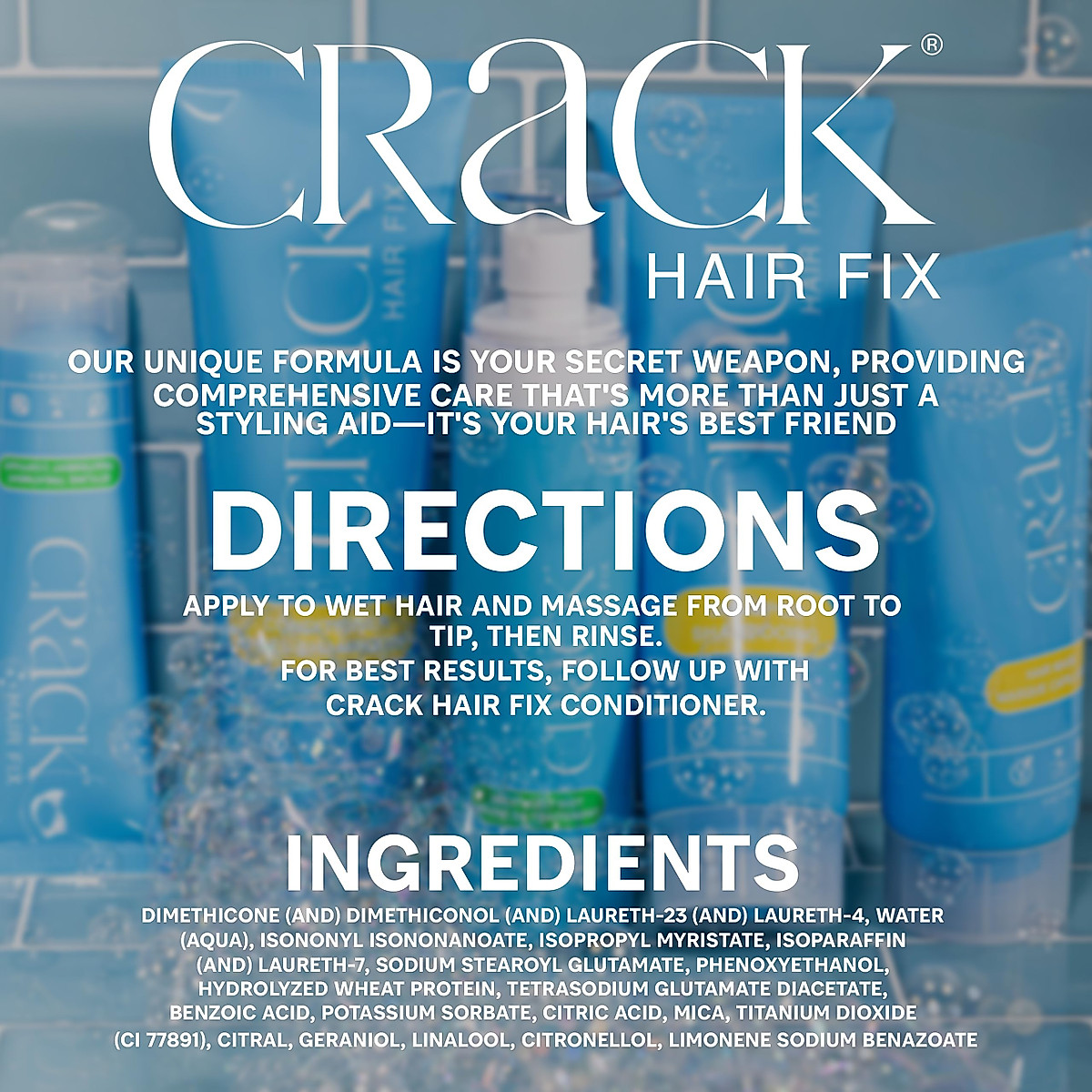 CRACK HAIR Shampoo - Moisturizes & Protects Hair From Dryness, Helps Reduce Breakage & Improves Texture, and Restores Youthful Shin