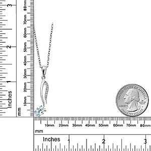 Gem Stone King Music Eighth Note Pendant Necklace | 925 Sterling Silver | 6X4MM Oval Gemstone Birthstone | With 18 Inch Silver Chain | Designed By Keren Hanan