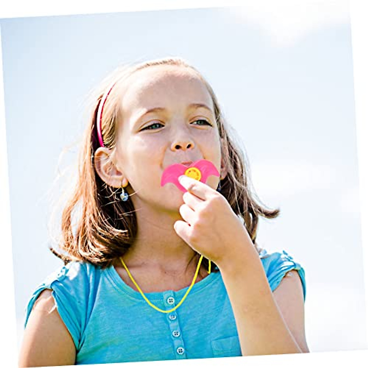 LABRIMP 50pcs Stocking Shape Stuffers Beard Lip Favors Kids Educational Maker Color Bulk Party Toy Cartoon Whistles Mustache Noise Shaped Plastic Favorsrandom Christmas Goodie Whistle