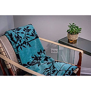 Denali Ultimate Comfort Floral Throw Blanket, Plush, Hand-Stitched, Super Cozy Blankets Made in The USA, Branches