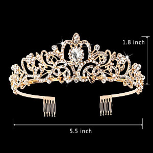AOPRIE Silver Crystal Tiara Crowns For Women Girls Princess Elegant Crown with Combs Women's Headbands Bridal Wedding Prom Birthday Party Headbands for Women