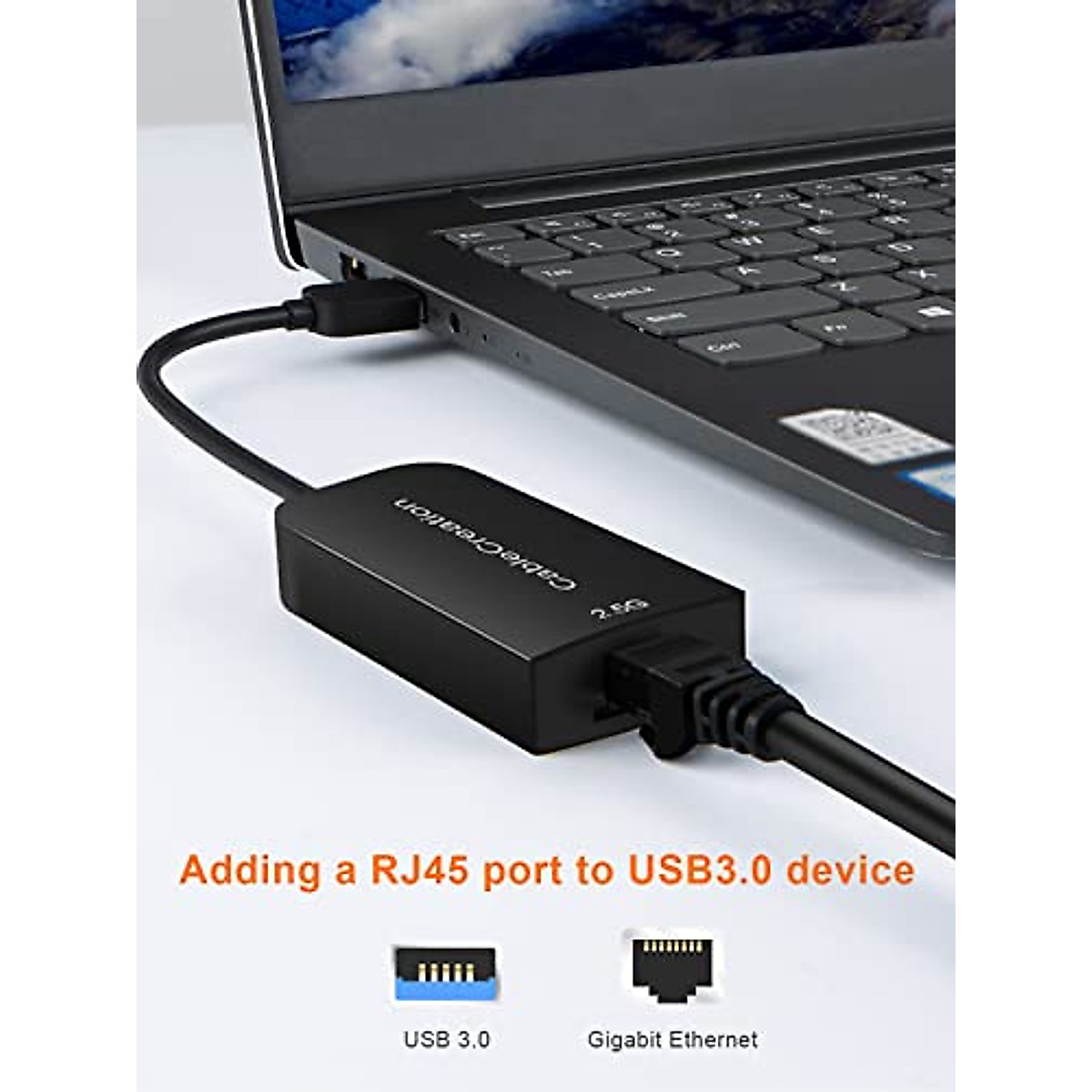 CableCreation 2.5G Ethernet to USB Adapter, USB Type C (Thunderbolt 3) to RJ45 Gigabit Ethernet Adapter