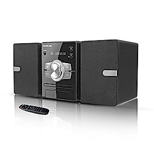 Home Stereo System with CD Player FM Radio Bluetooth AUX in/USB in, Earphone Jack, Remote Control, 30W HiFi Shelf Stereo System