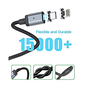 Kuulaa USB C to USB C Cable,USB C to Lightning Cable,2 Pack 65w Fast Charge Magnetic Charging Cable,Data Transfer Cable Compatible for iPhone/Samsung/Pixel/MacBook/Ipad Air/Pro(6ft/6ft)