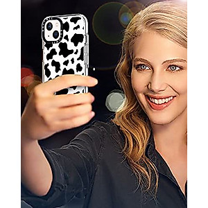 GULTMEE [3 in 1 Designed for iPhone 13 Case Cow Print with Built-in Bumper Shockproof Protective Phone Case Cover for iPhone 13 Cases 6.1" Tempered Glass Screen Protector + Camera Lens Protector