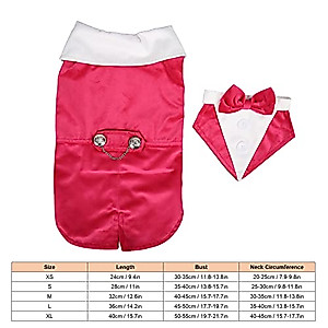Qinlorgo Pet Formal Clothes, Hook and Closure Rose Red Breathable Hand Wash Soft Dog Suit Costume for Puppy for Party (XS)