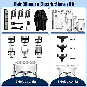 SUNNOW Hair Clippers Professional Cordless for Men, Electric Foil Shavers Razor & Beard Hair Trimmer Kit, Rechargeable Hair Cut Machines Fade Clippers Set, 3 in1 Beard Trimming Kit for Home, Barber