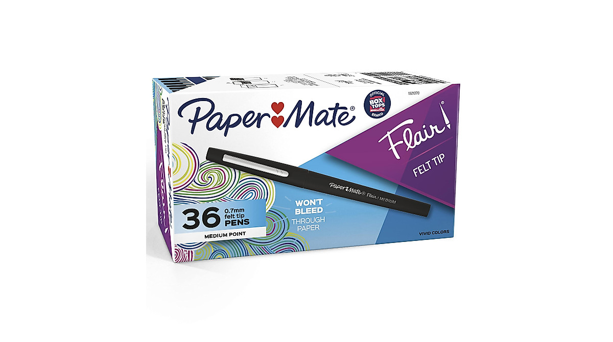 Paper Mate Flair Felt Tip Pens - 36 Count | Bold, Reliable Writing