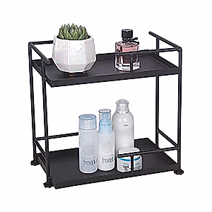 Butizone 2 Tier Bathroom Countertop Organizer, Counter Standing Rack, Kitchen Spice Rack, Vanity Cosmetic Holder, Under Sink Organizer for Bathroom, Kitchen, Living Room, Dressing Table, Office