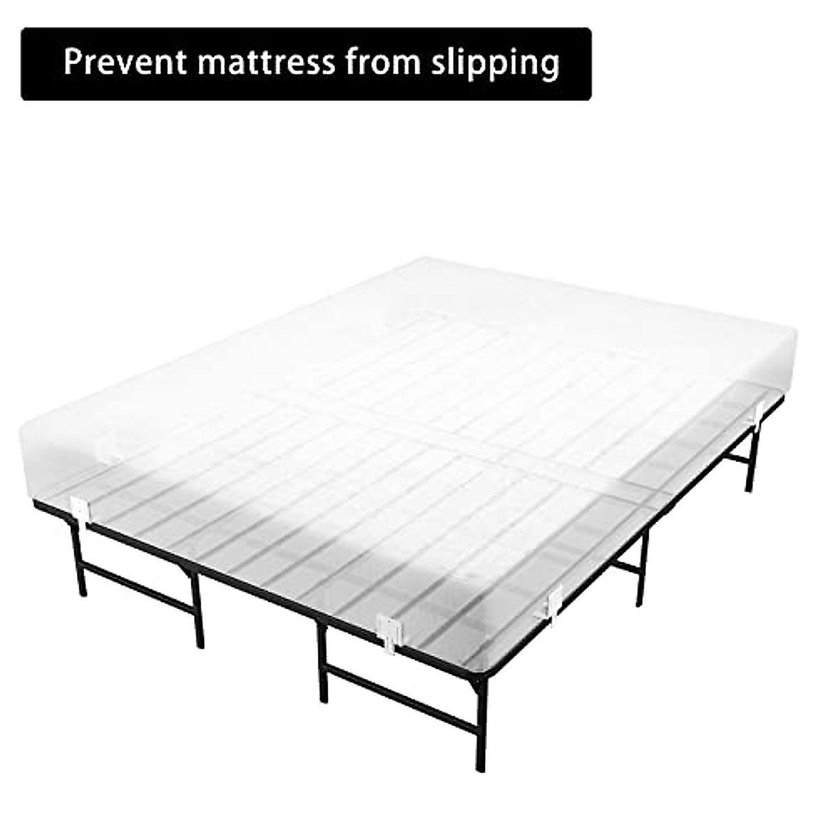 Woozuro Non Slip Mattress Gaskets for Bed Frame, Mattress Holder in Place Gripper， Keep Mattress from Sliding Stopper, 6 Pcs White Baffle Fit for Box Spring, Wide Applicability