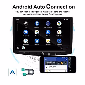 Hikity Android 11 Single Din Car Stereo 10.1" Angle Adjustable Touchscreen Car Radio, Wireless Apple Carplay Android Auto, Support GPS/WiFi/HiFi/Bluetooth Call Music/FM/SWC/Backup Camera