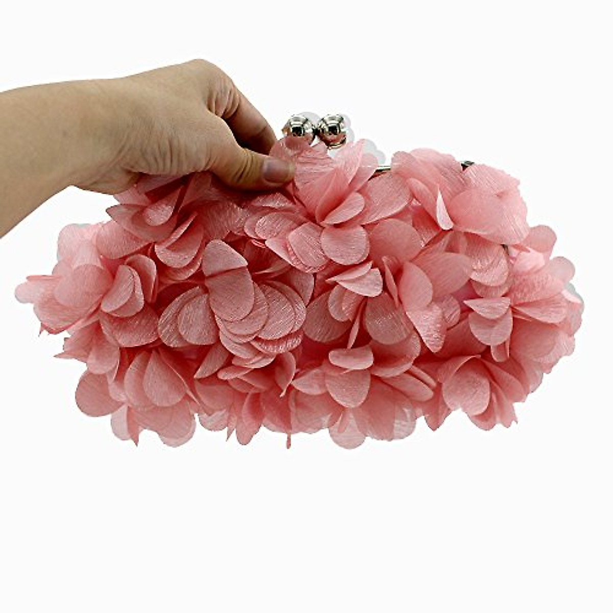 Kingluck Flower Design Satin and Silk Women Wedding Brial Clutch Bag/evening Handbags(more Colors) (pink)