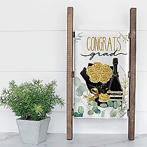 Artoid Mode Congrats Grad Fingertip Towel, 18x26 Inch Soft Absorbent Graduation Party Household Hand Towel for Kitchen Decoration