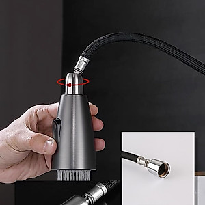 Pull Out Kitchen Faucet Replacement Hose M15*1MM X G1/2,kitchen sink pull down faucet hose Pull out faucet hose replacement with quick connect,59-inch or 150cm for Nylon Hose Black