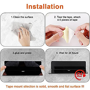 DIGHEIGG Acrylic Floating Shelves, Small Wall Shelves Display Shelf for Wall Decor Storage Organizer, for Bathroom Kitchen Home, 2 Pack, Black