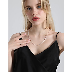 Waitsoul 925 Sterling Silver Singapore Chain Lobster Clasp 2.5mm Necklace for Women Silver Chain for Women Silver Necklace Chain 22 Inches Gifts for Her