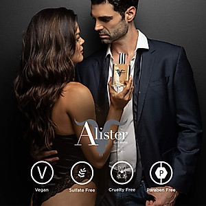 Alister For Men Cologne Plant-Based Pheroboost Infused Fragrance with Clary Sage, Lavendar Blossoms + Cedarwood - Vegan, Cruelty-Free, Sulfate-Free, Paraben-Free - 4 oz