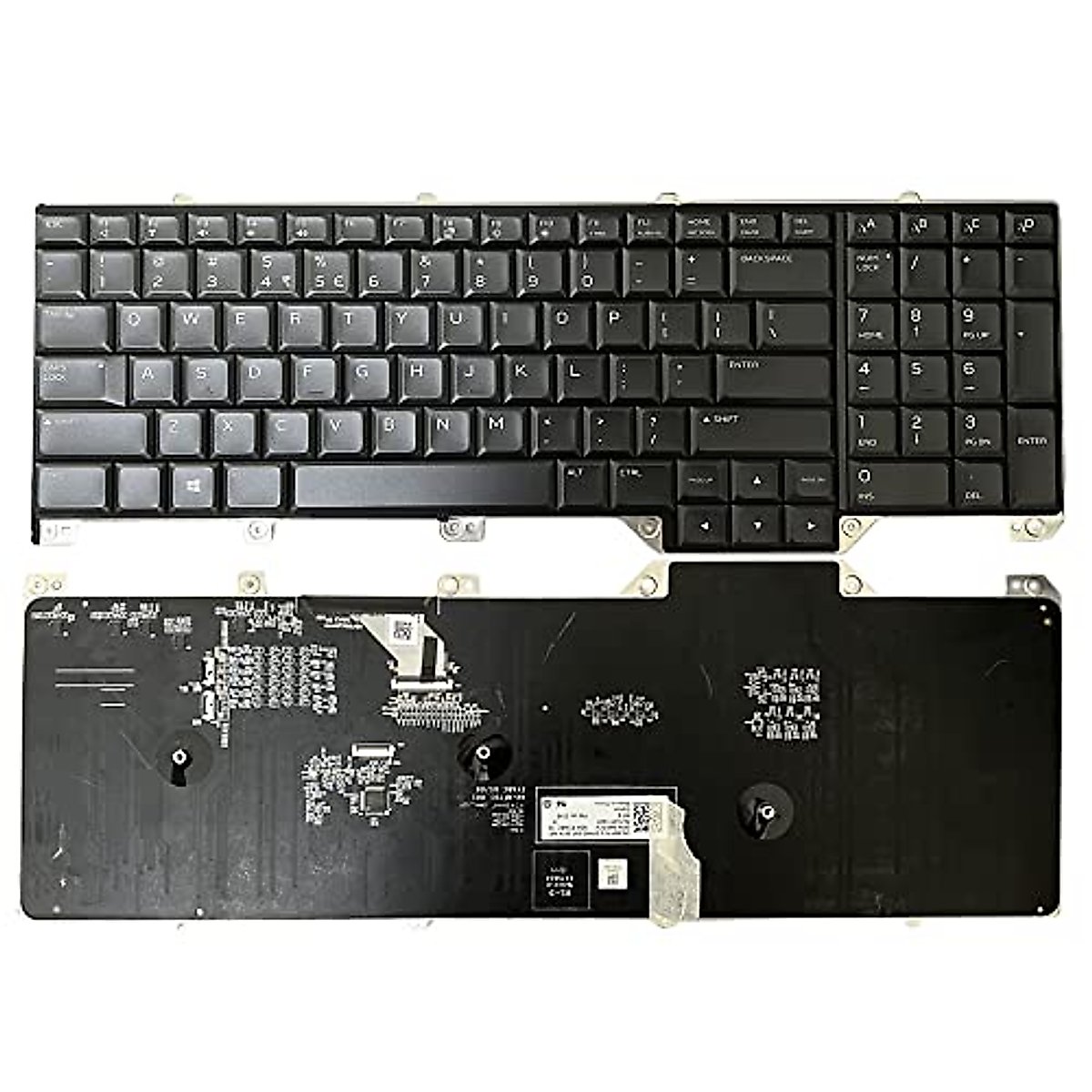 GinTai Laptops Keyboard Backlit US Replacement for Dell Alienware 17 R5 Area 51M 0WYFCV WYFCV RGB PK132F11A01 NSK-EYBBC IT（Black）