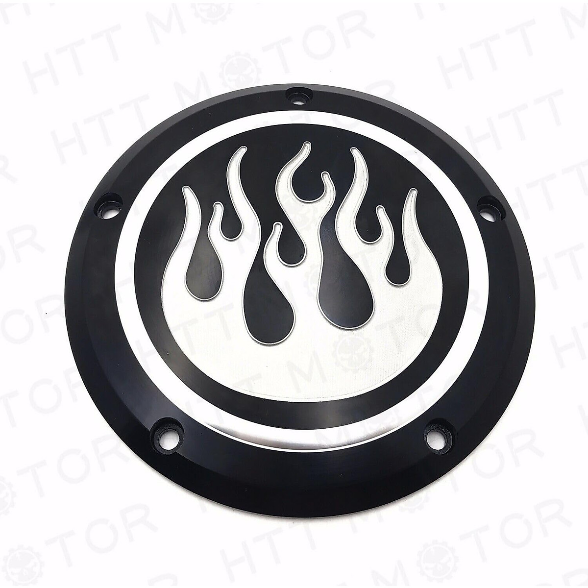 HTTMT- Road King Dyna Sportster Street Bob Black Flame Fire Derby Timer Cover Compatible with H-D FLD FLHR FLHR FLHTC FLHTCU FLSTSB FXD XL 883 Motorcycle