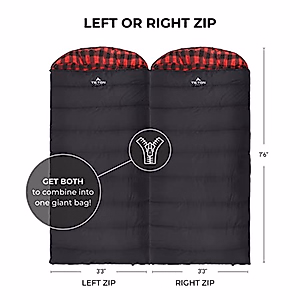 TETON Sports Celsius XXL 0 Degree Sleeping Bag - 0˚F Cold-Weather Sleeping Bag for Adults– Camping Made Easy….and Warm. Compression Sack Included