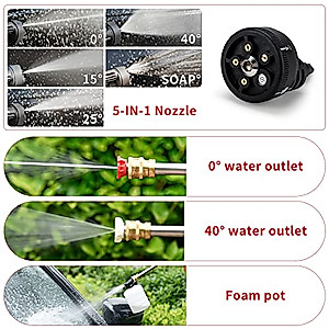 Portable Cordless Power Washer，Mini Cordless Pressure Washer Gun 21v Lithium Battery 160w Power 100bar Portable Car Washer/Garden/Outdoor Cleaning/Extension Bar