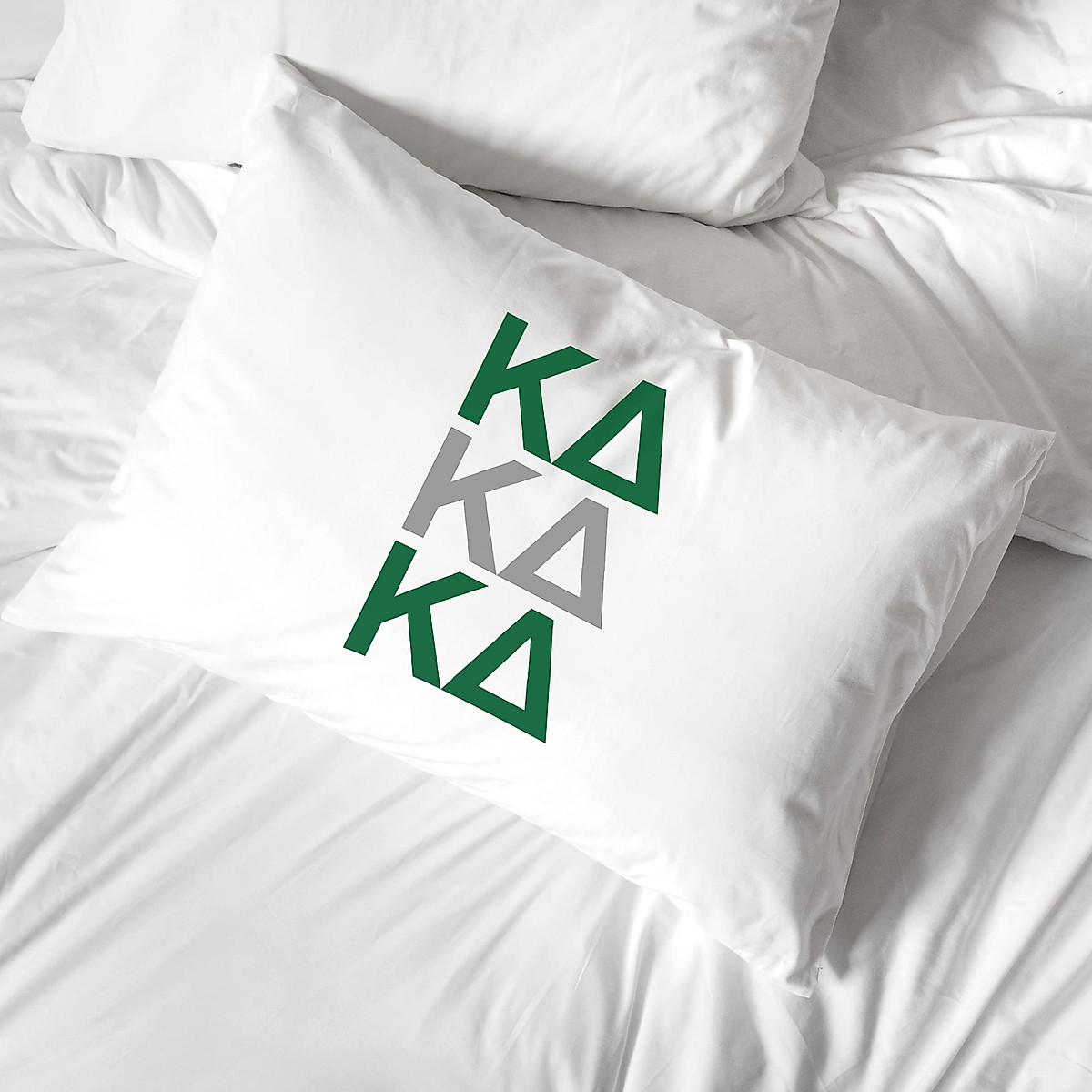 sockprints Kappa Delta Pillowcase - Sorority Letters in Sorority Colors Pillow Covers - KD Gifts - Kappa Delta Merch - 100% Cotton Standard Size 20x30 Inches Pillow Case