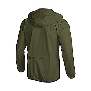COOFANDY Men's Packable Rain Jacket Outdoor Waterproof Classic Cycling Raincoat with Hood